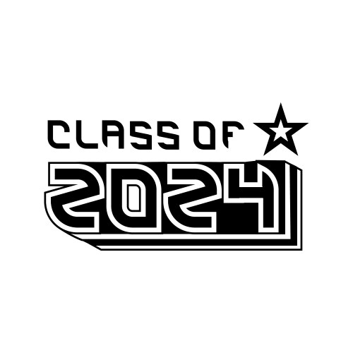Class of 2024 typography design isolated Vector Image