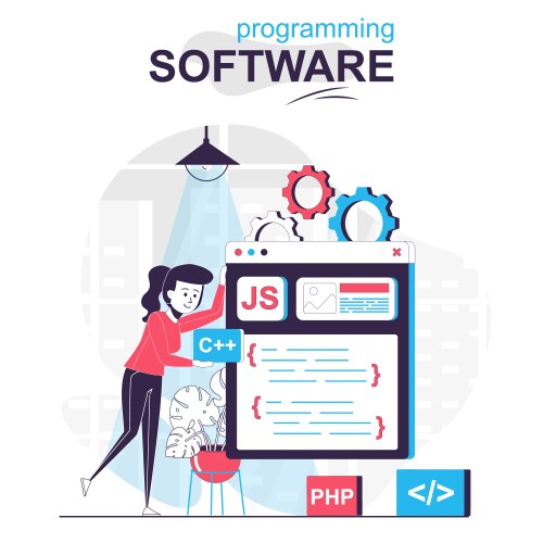 Developing programming and coding technologies Vector Image