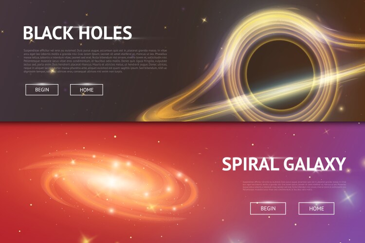 White banner on outer space background Royalty Free Vector