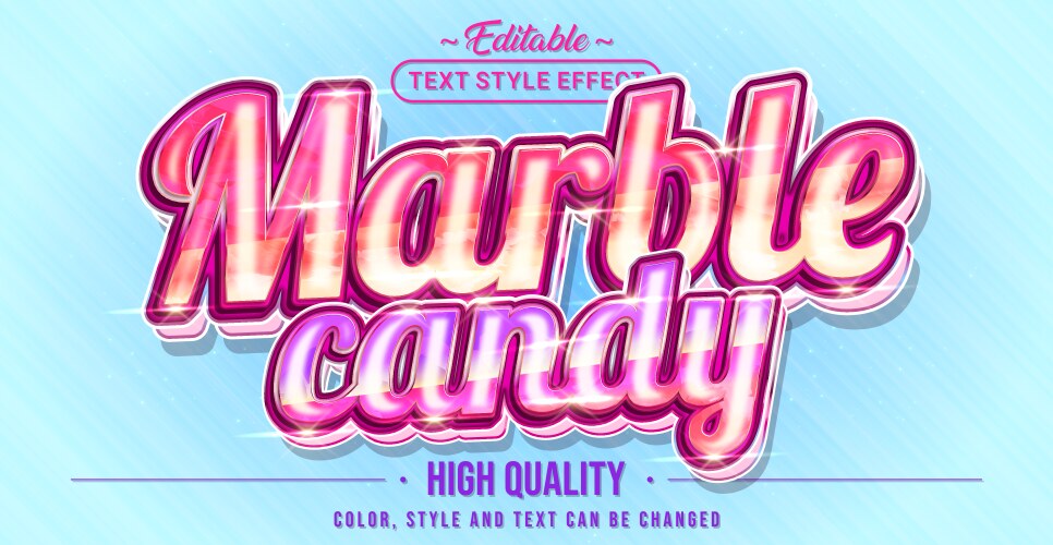 Editable text style effect - cotton candy text Vector Image