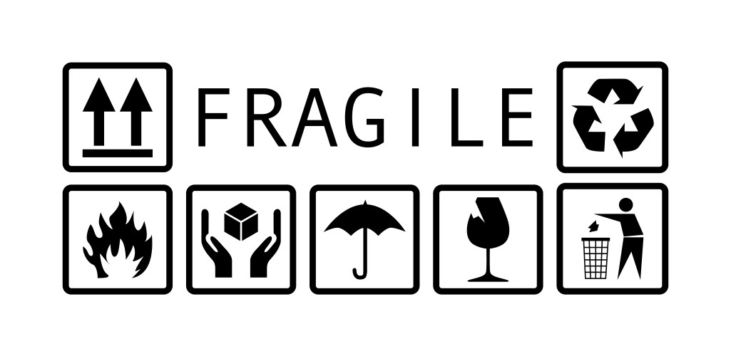 Breakable or fragile material packaging symbol Vector Image