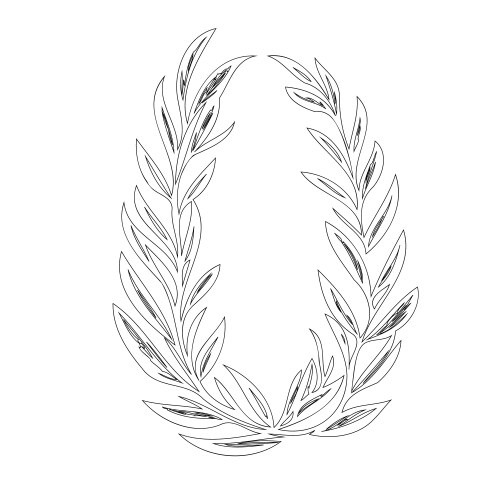 Laurel wreath outline sketch Royalty Free Vector Image