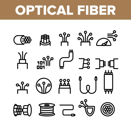 Optical fiber round outline minimal Royalty Free Vector