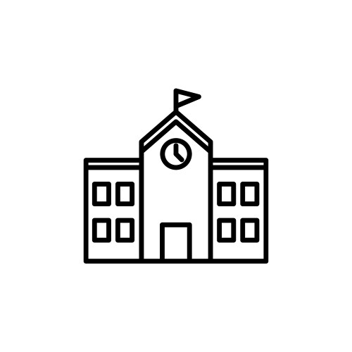 School icon set public primary or high school Vector Image