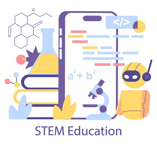 Stem education flat Royalty Free Vector Image - VectorStock