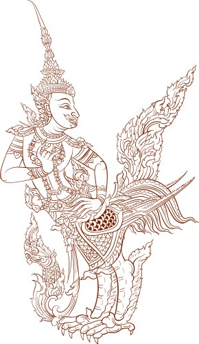 Freehand drawing kanok thai arts pattern design Vector Image