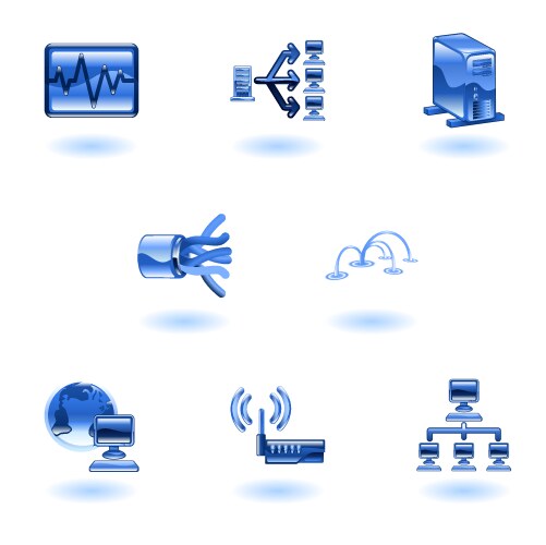 Fiber optic cable icons internet connection Vector Image