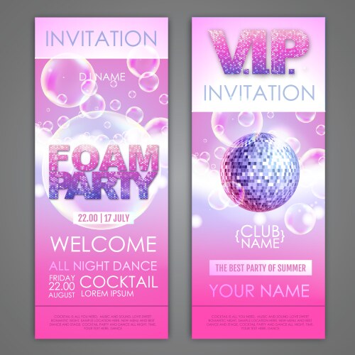 Party invitation flyer templatewith colorful Vector Image