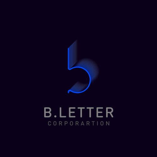Curved creative letter b logo design with swoosh Vector Image