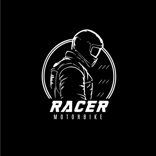 Rider helmet icon motorcycle biker emblem speed Vector Image