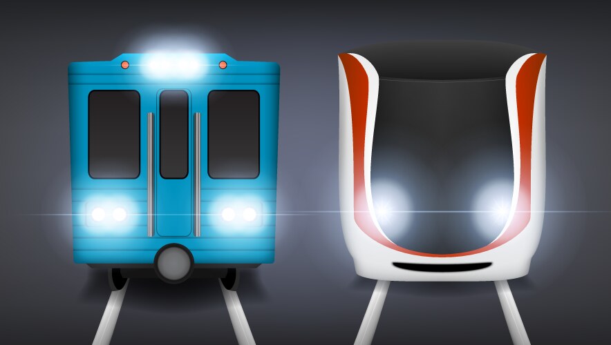White electric train Royalty Free Vector Image