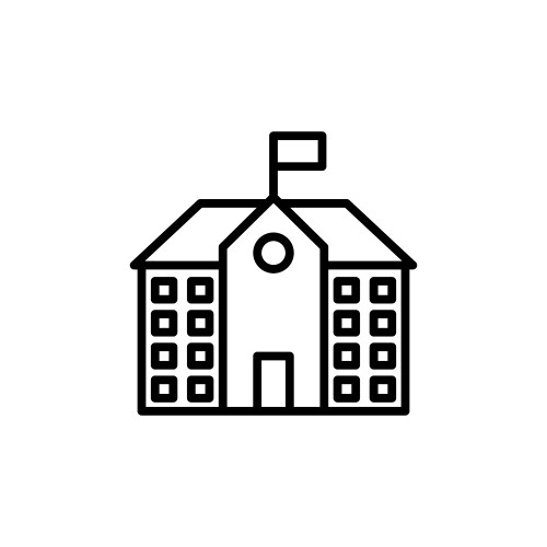 School icon set public primary or high school Vector Image