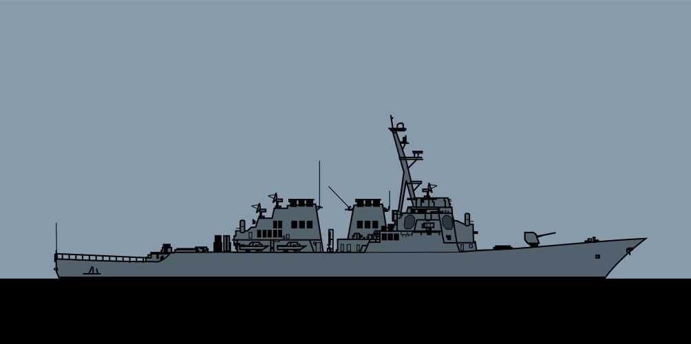 Us navy spruance-class destroyer Royalty Free Vector Image