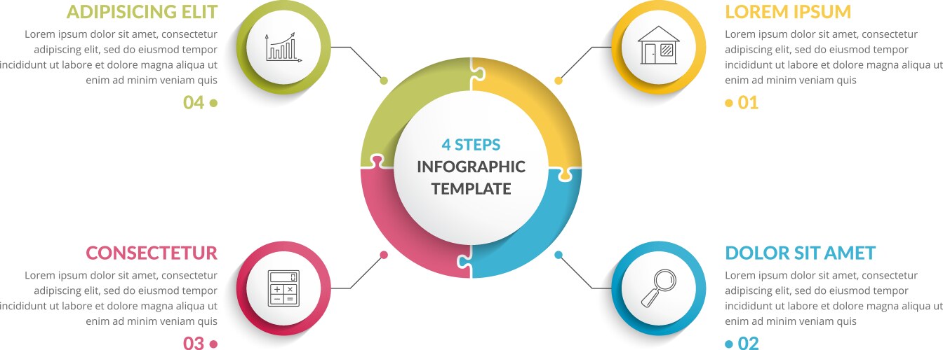 Circle infographics - four elements Royalty Free Vector