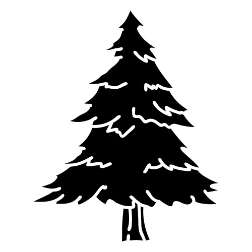 Christmas tree silhouette art Royalty Free Vector Image
