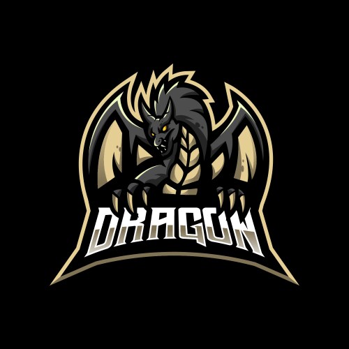 Dragon esport gaming mascot logo template Vector Image