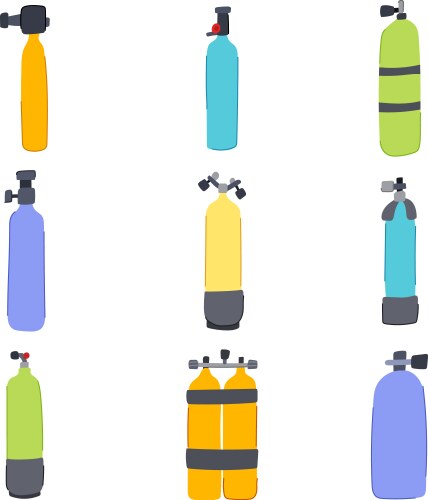 Tank diving cylinder cartoon Royalty Free Vector Image