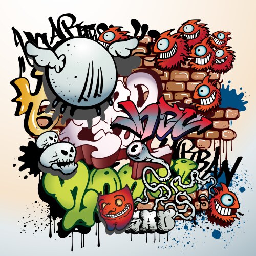 Graffiti street art elements Royalty Free Vector Image