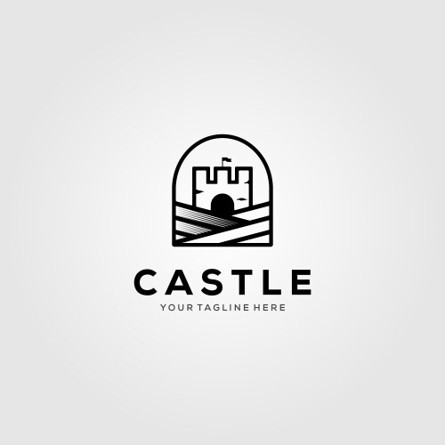 Castle shield logo icon design Royalty Free Vector Image