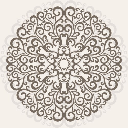 Round floral pattern Royalty Free Vector Image