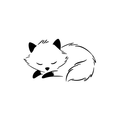 Arctic Fox Line Art Royalty Free Vector Image - VectorStock