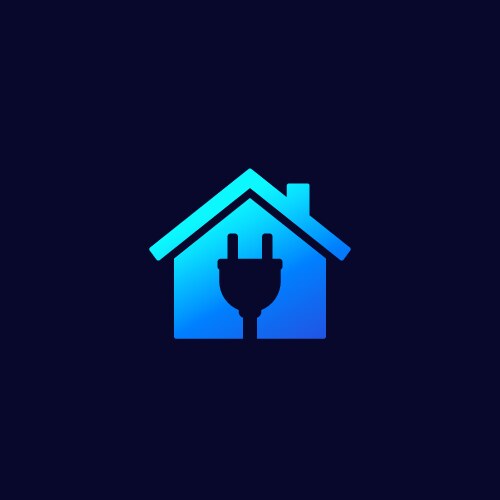 Electricity in house symbol Royalty Free Vector Image