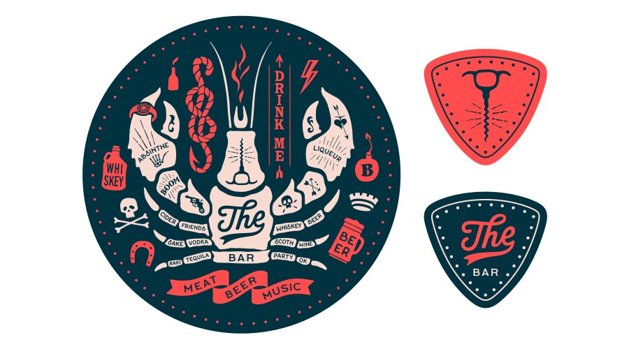 Graphic element for pub bar Royalty Free Vector Image