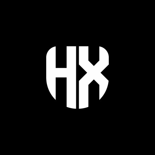 Hx logo monogram with gold colors and shield Vector Image