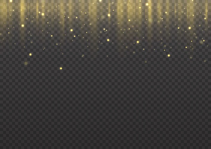 Light vertical gold line dust flying falling rain Vector Image