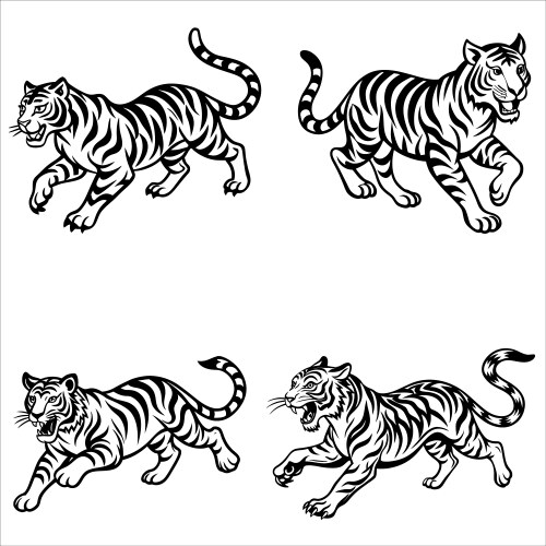 Tiger running svg Royalty Free Vector Image - VectorStock