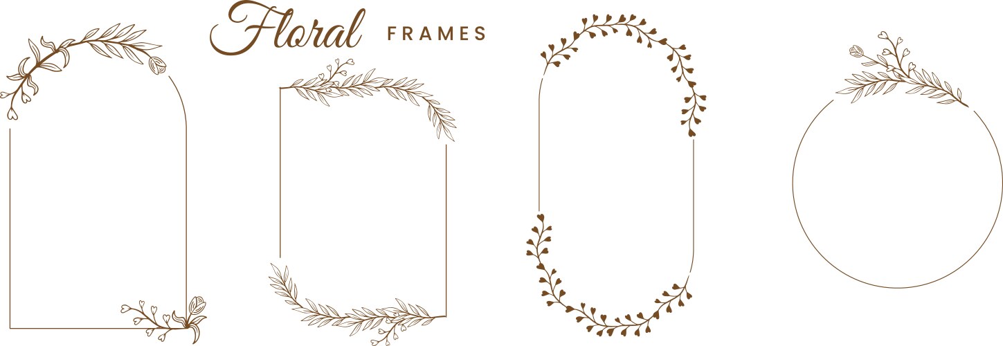 Botanical floral logo design elements hand drawn Vector Image