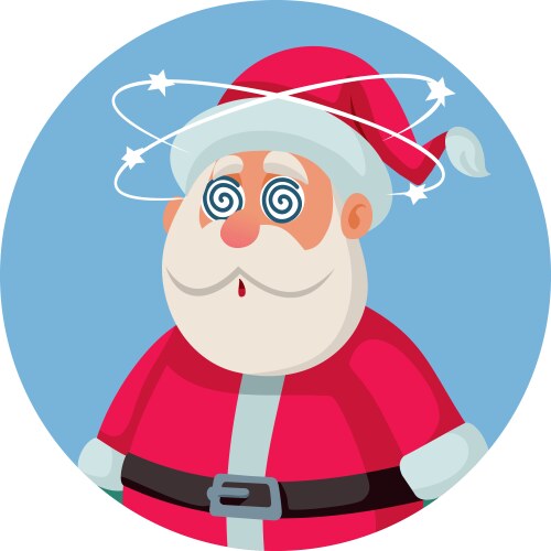 Drunk santa dancing cartoon Royalty Free Vector Image
