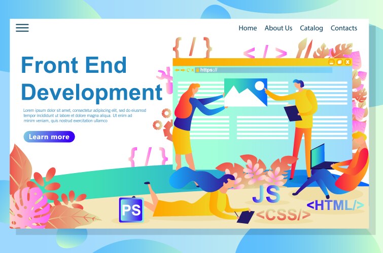 Front end development isometric interface Vector Image