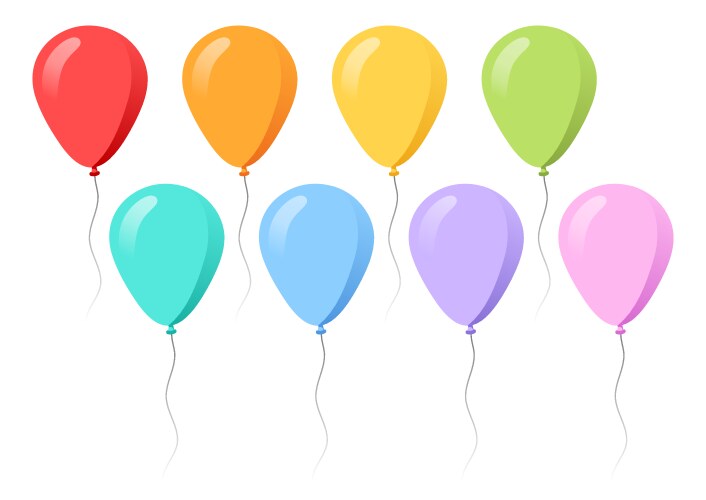 Cartoon colorful balloons set Royalty Free Vector Image