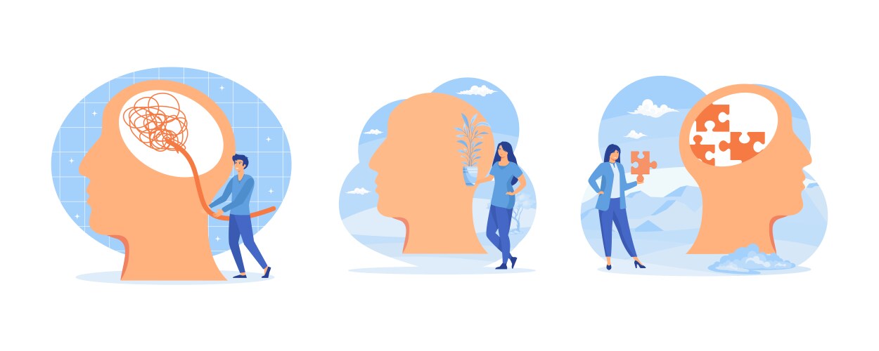 Mental health concept character Royalty Free Vector Image