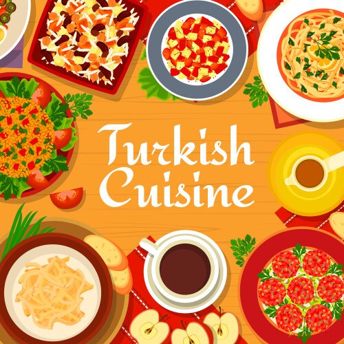 Turkish cuisine desserts menu cartoon icon Vector Image