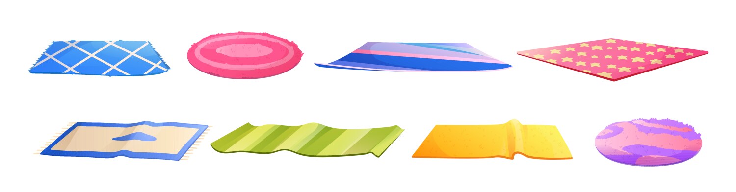 Floor rug colorful carpet interior decoration Vector Image