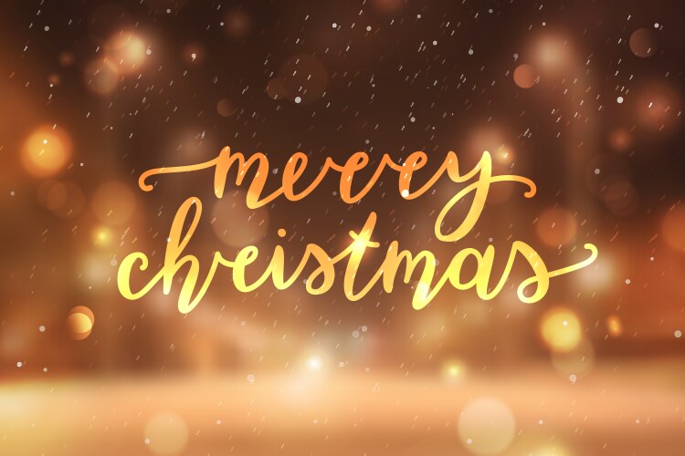 Merry christmas lettering green neon Royalty Free Vector