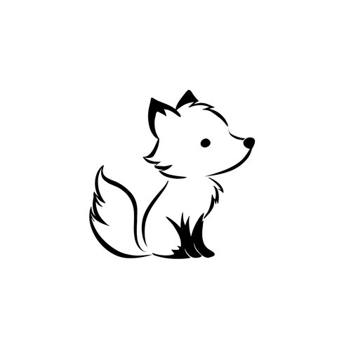Arctic Fox Line Art Royalty Free Vector Image - VectorStock