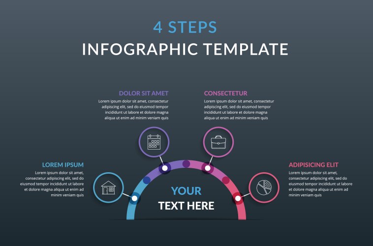 Graphics infographics with four options template Vector Image