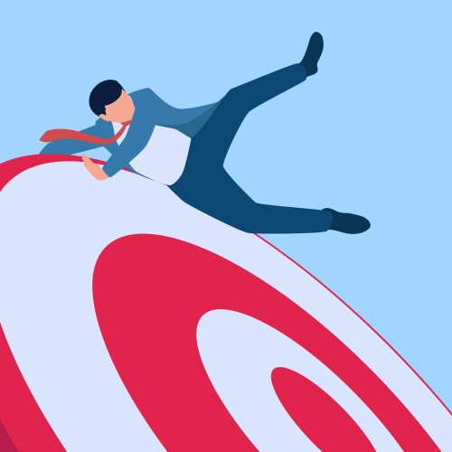Person jumps over the target with style metaphor Vector Image