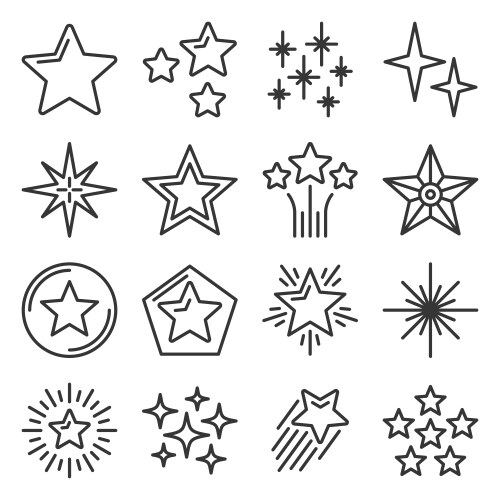 Star line icon Royalty Free Vector Image - VectorStock