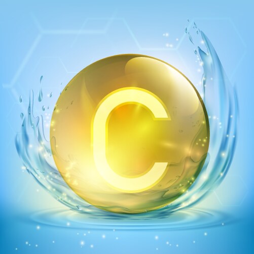 Vitamin c formula ascorbic acid line structure Vector Image