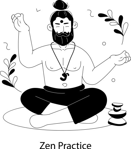 Zen practice Royalty Free Vector Image - VectorStock