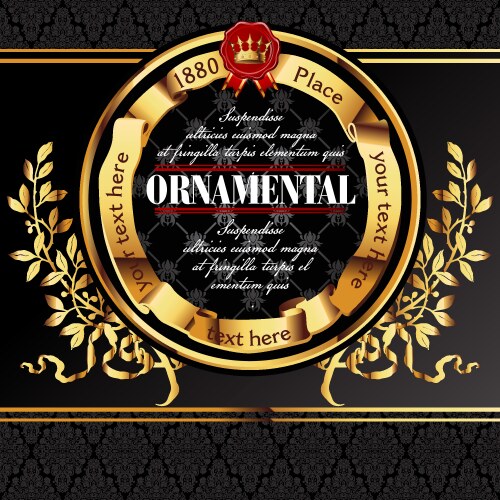 Golden labels Royalty Free Vector Image - VectorStock