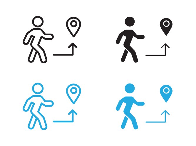 Destination distancing icon black and white Vector Image