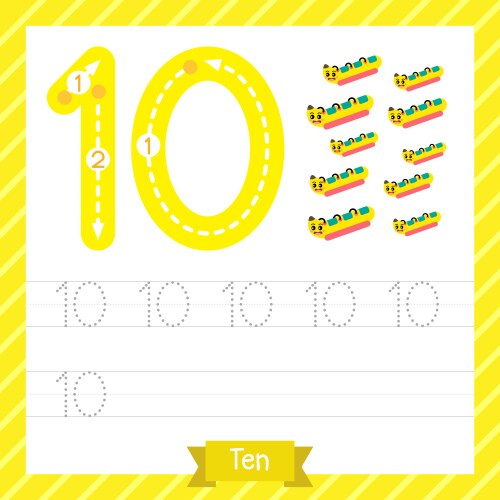 Number 7 transportation tracing worksheet Vector Image