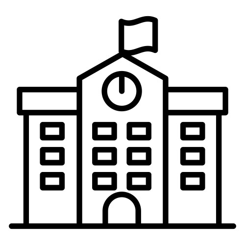 School icon in thin line style graphic design Vector Image