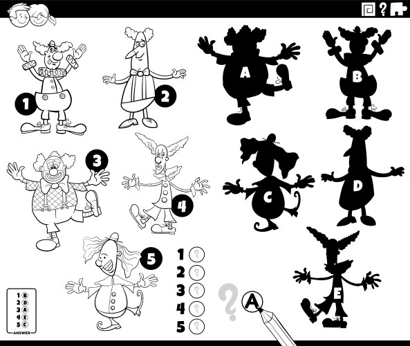 Education shadows task cartoon Royalty Free Vector Image