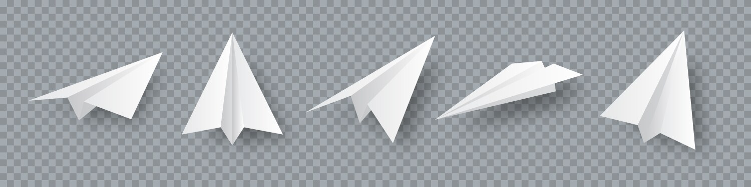 Realistic white paper planes collection handmade Vector Image